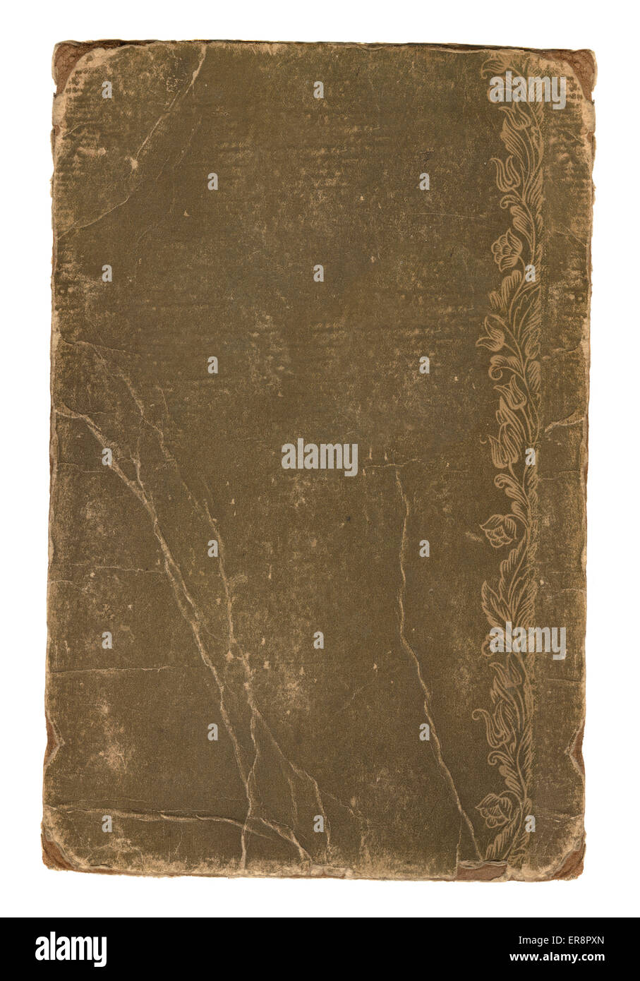 Aged paper with flower pattern isolated on white Stock Photo - Alamy