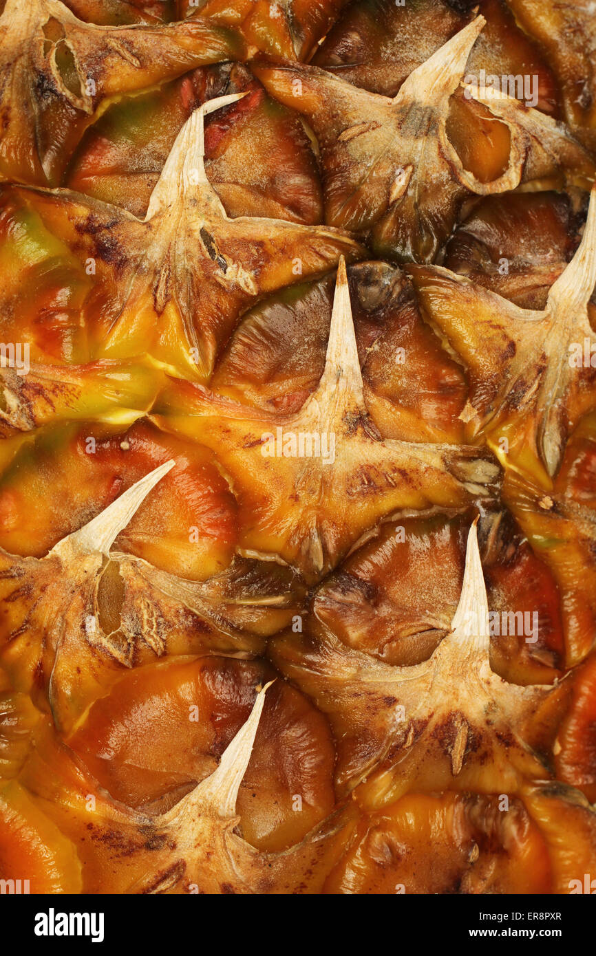 Texture of ripe pineapple rind. Closeup. Macro Stock Photo - Alamy