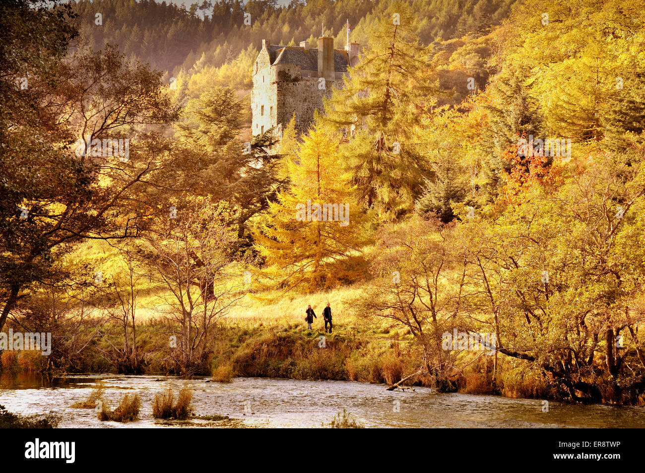 Autumn Neidpath Castle at Peebles, Scottish Borders, Scotland Stock ...