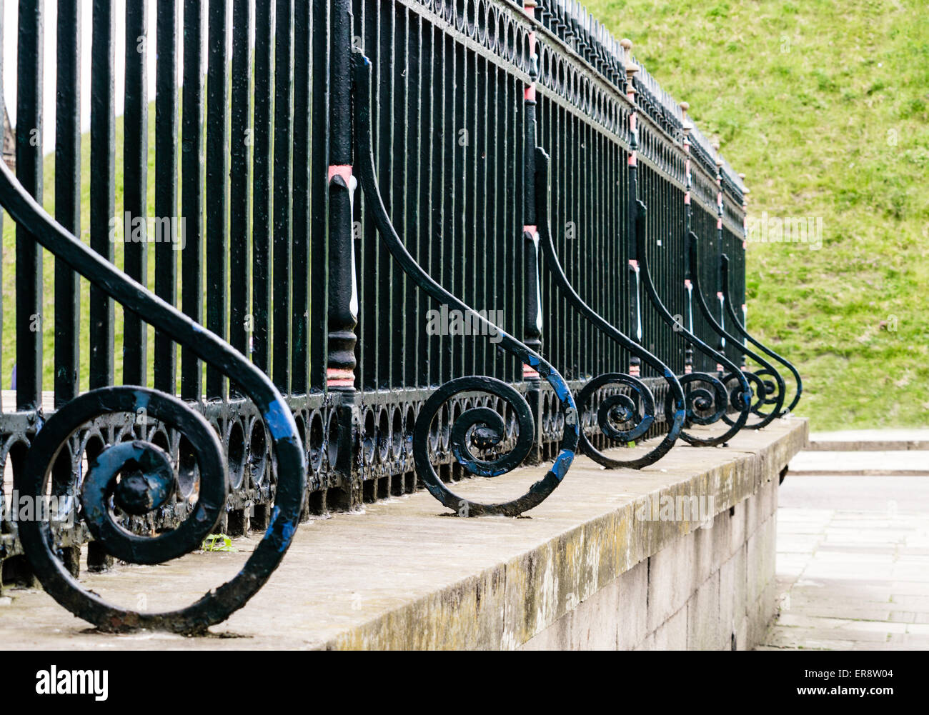 Iron railings outside York Crown Court, City of York, England, UK Stock ...