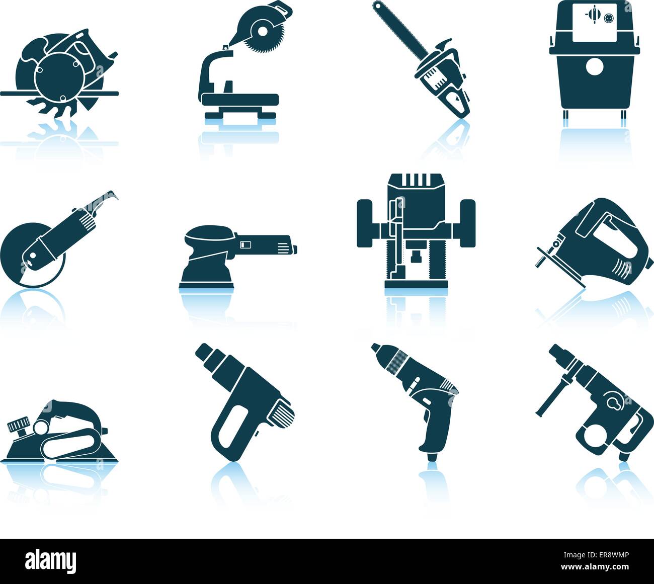 Set of electrical work tool icon. EPS 10 vector illustration without ...