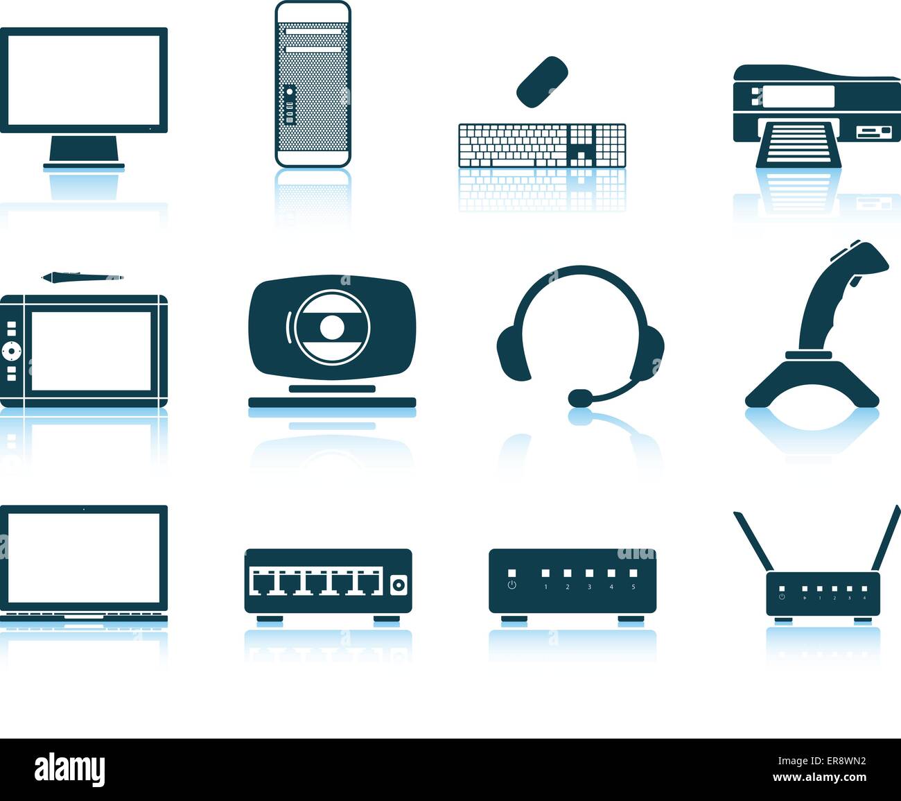 Set of hardware icons. EPS 10 vector illustration without transparency ...