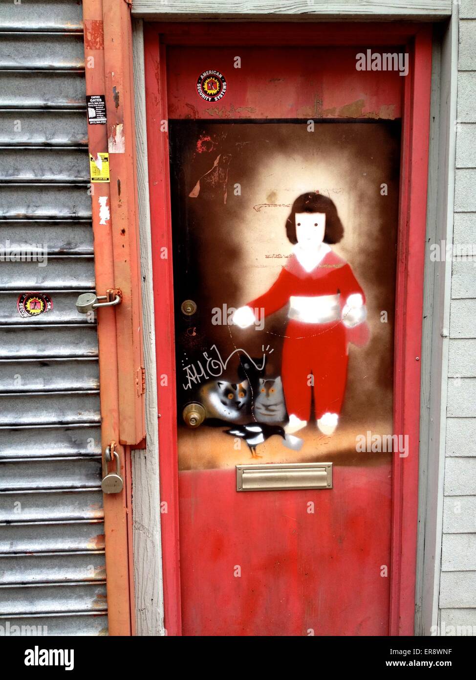 Hello Kitty - door in Williamsburg, Brooklyn New York Stock Photo - Alamy