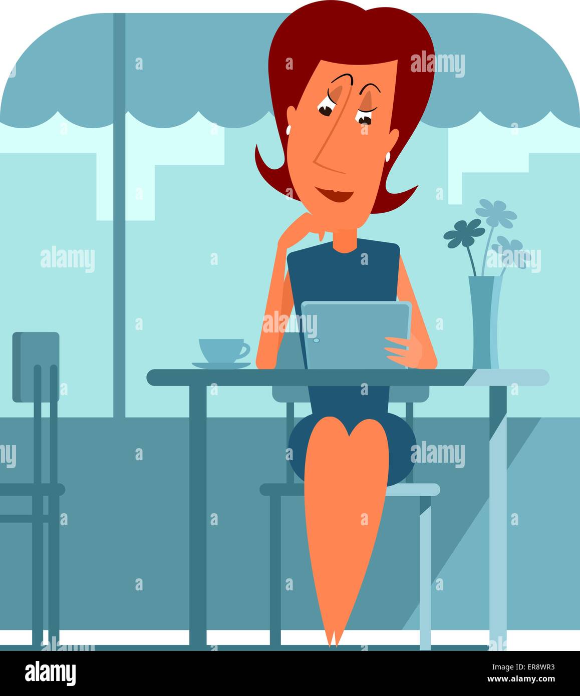 Person city cafe computer Stock Vector Images - Alamy