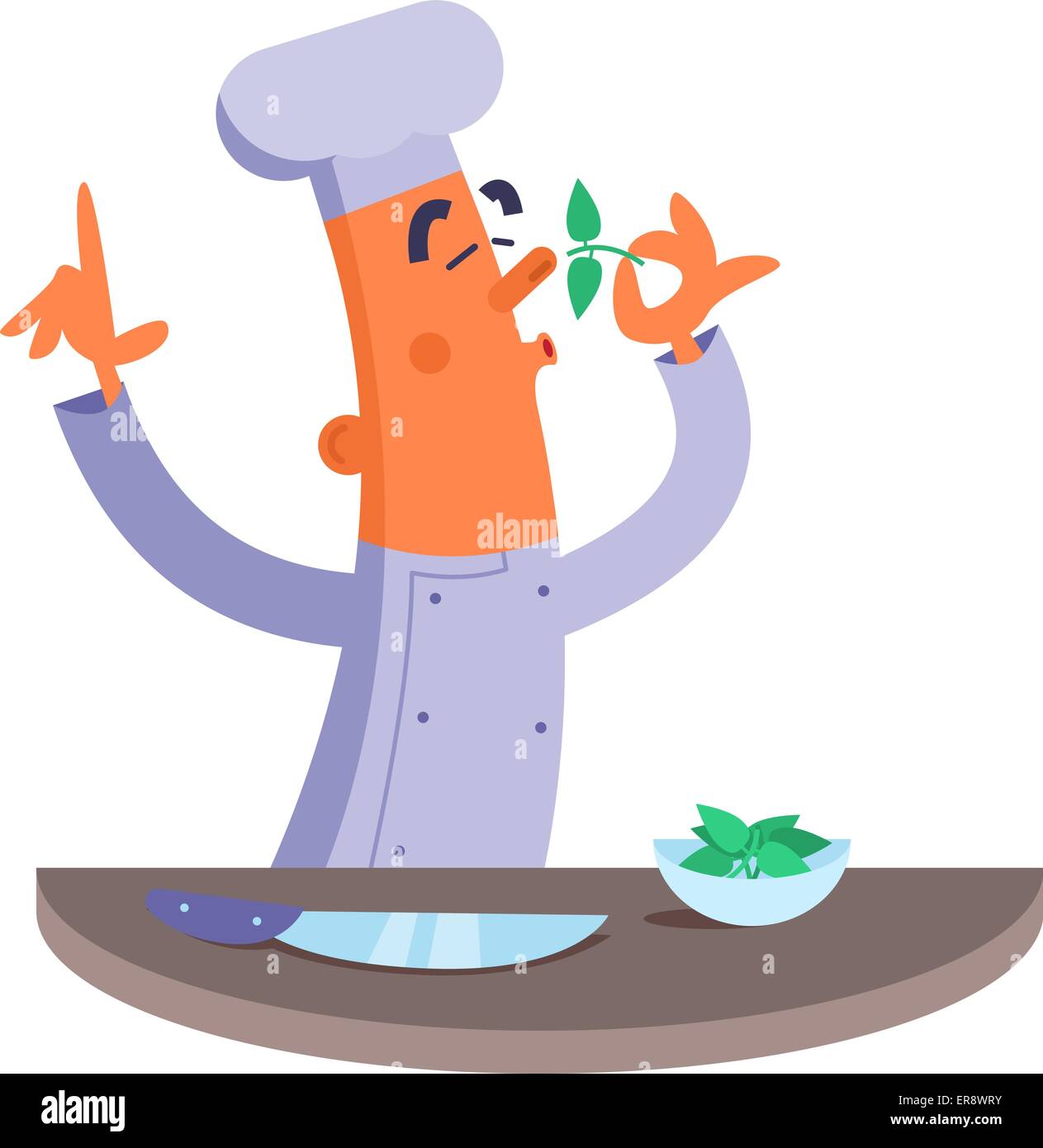 Chef man tasting food Stock Vector Images - Alamy