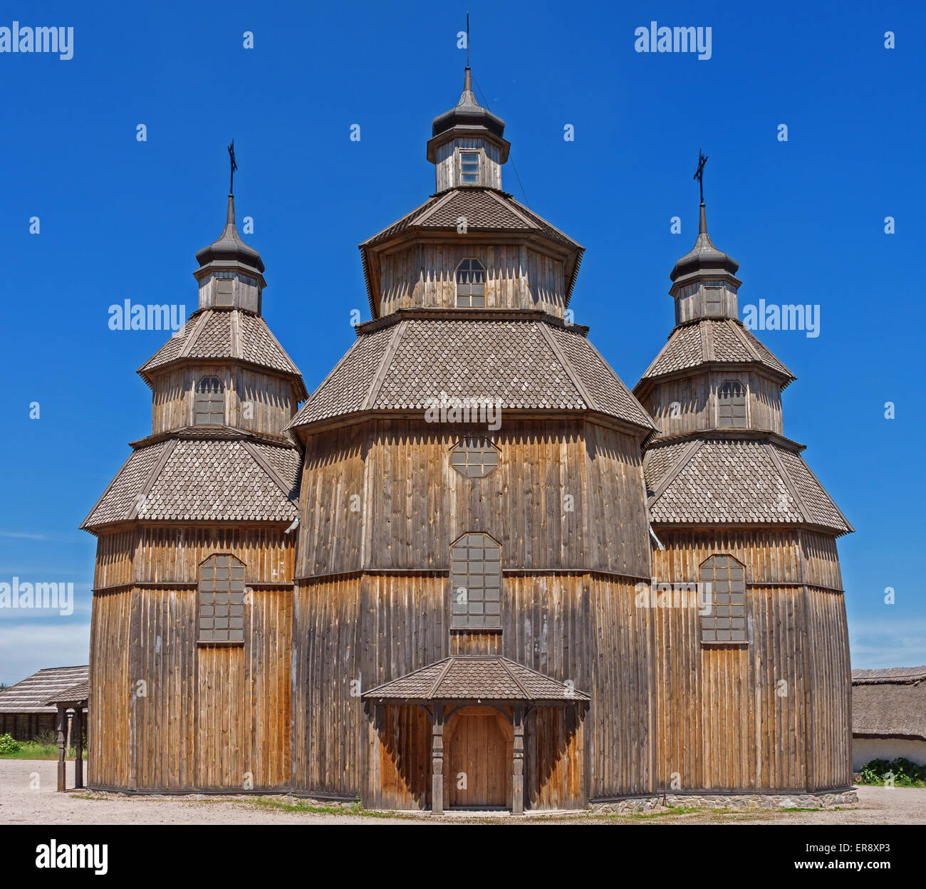 Old wooden Orthodox church in Eastern Ukraine Stock Photo - Alamy