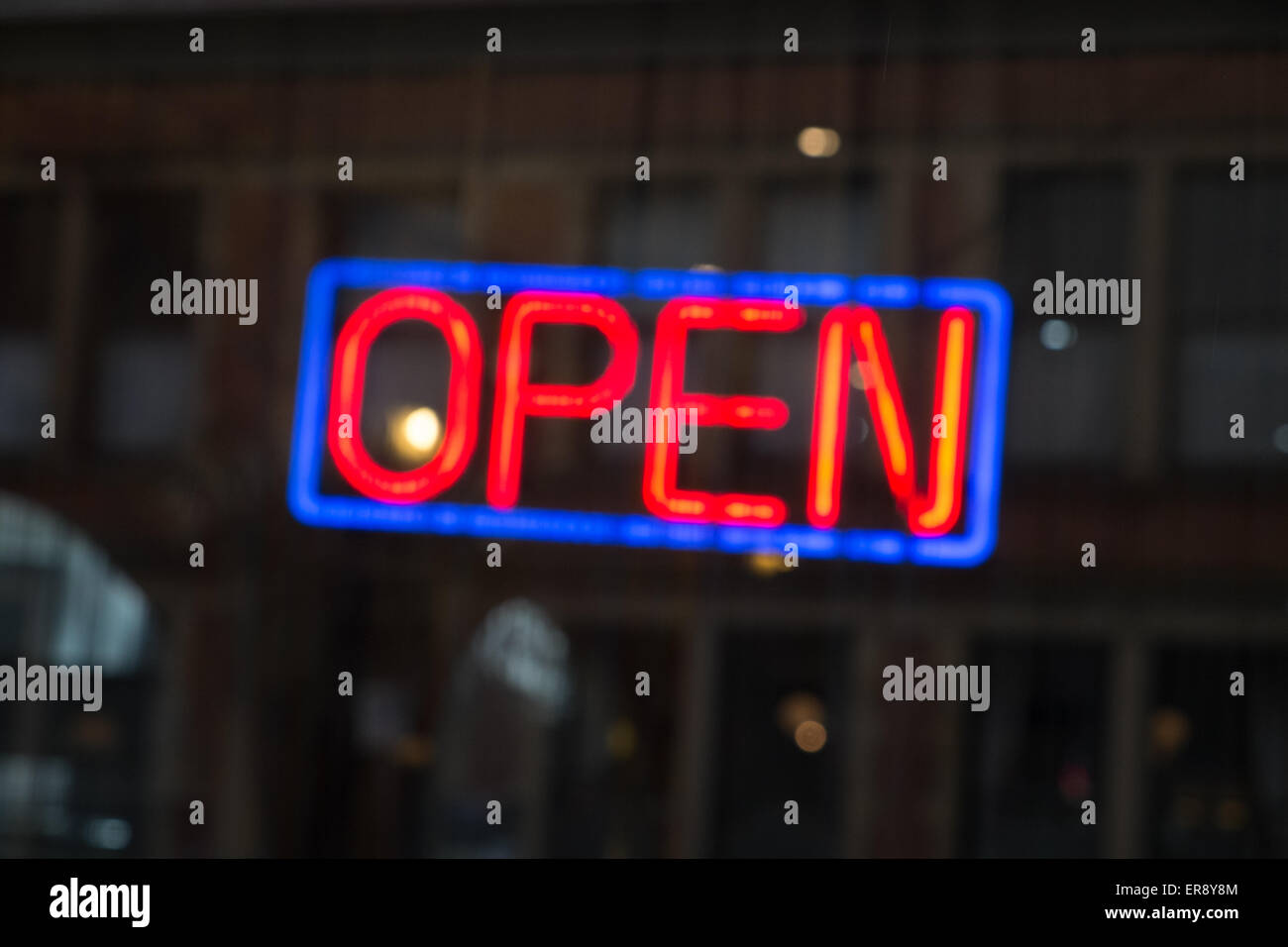 Neon Sign Open Stock Photo - Alamy