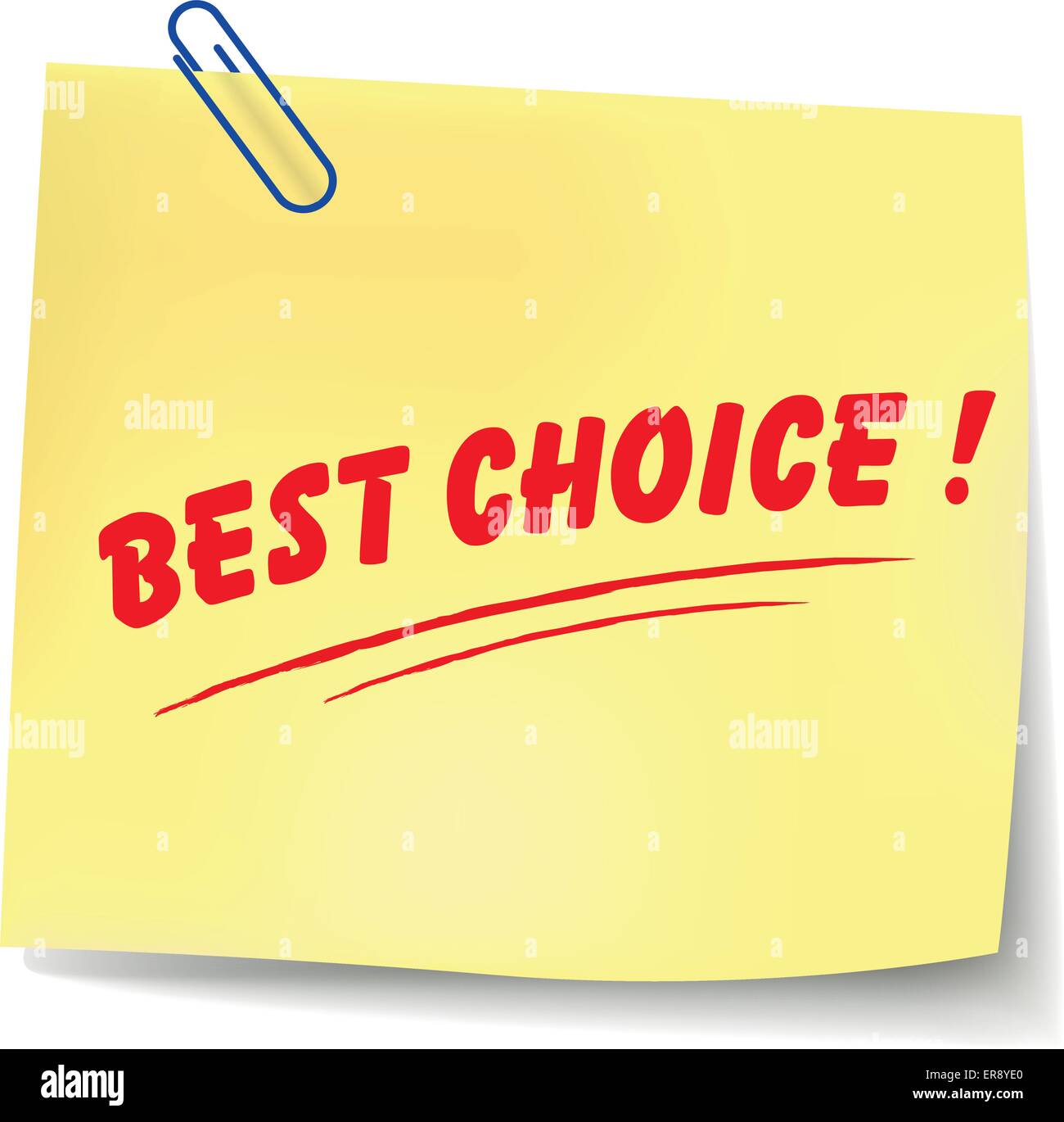 Vector illustration of best choice paper message on white background ...