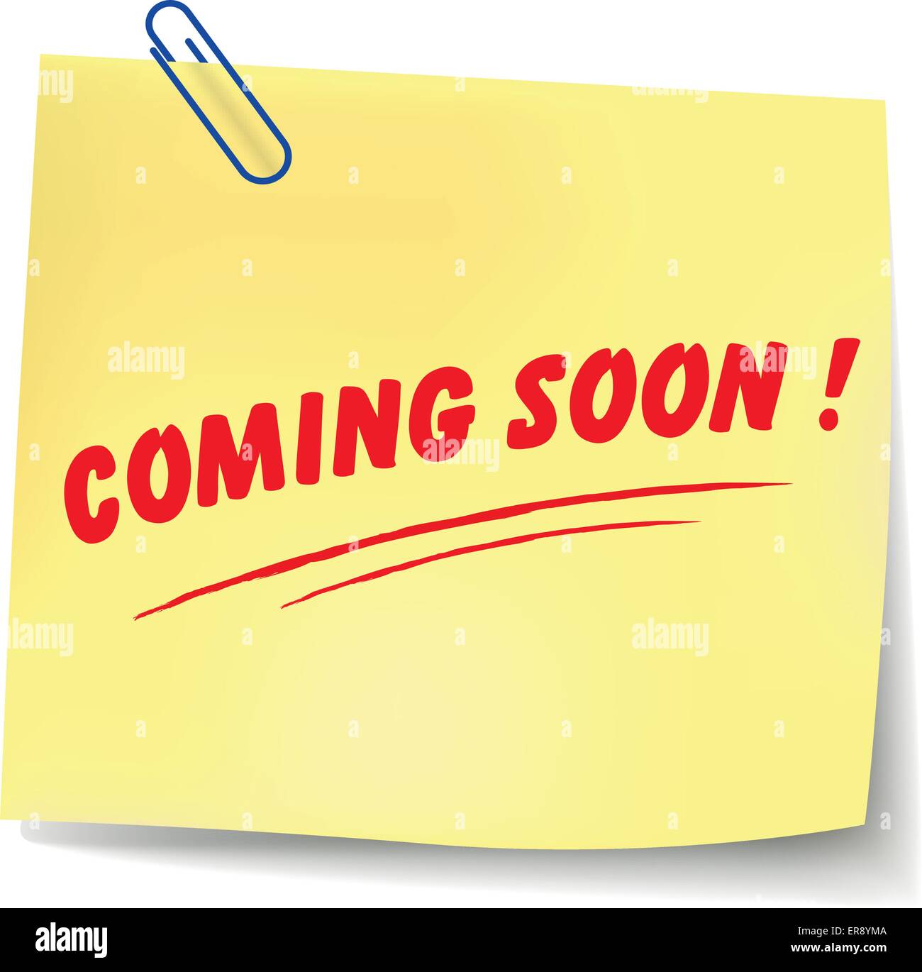 Vector illustration of coming soon paper message on white background ...