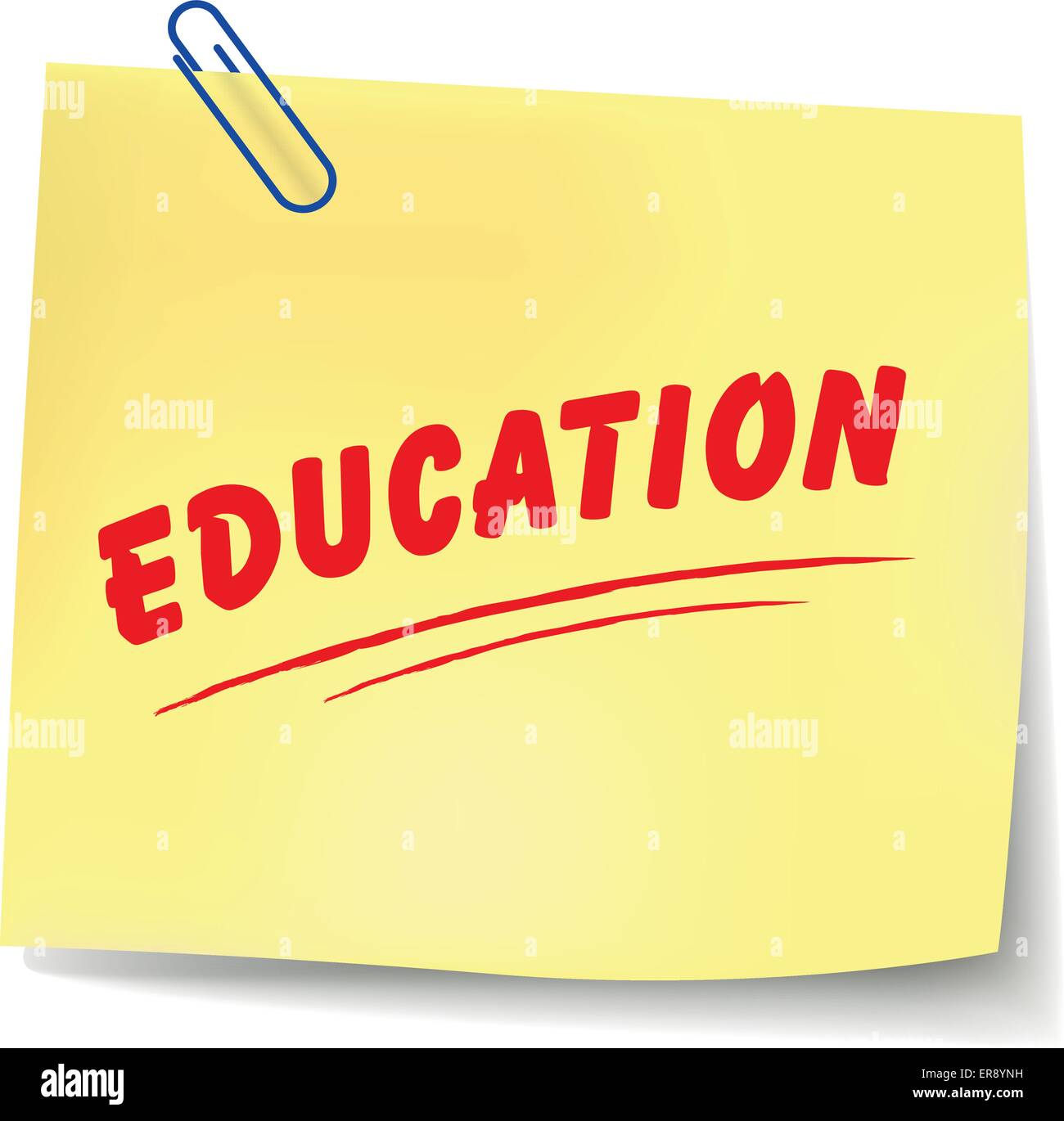 Vector illustration of education message on white background Stock ...