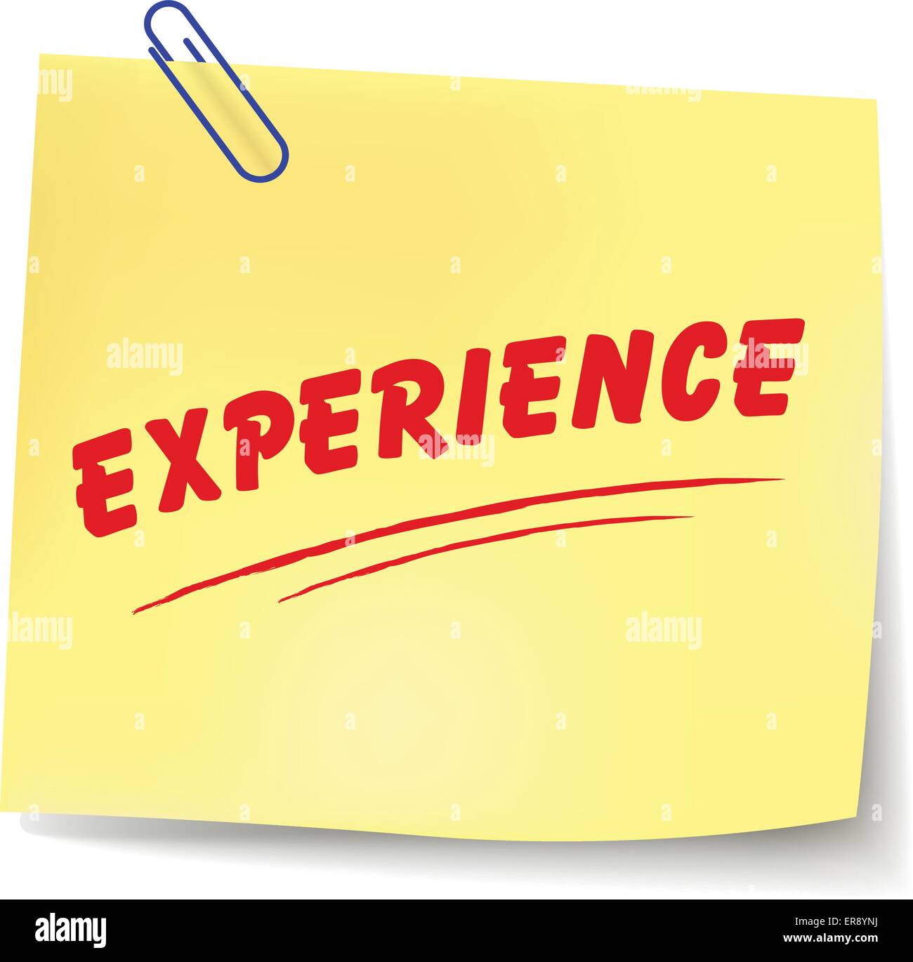 Vector illustration of experience message on white background Stock ...