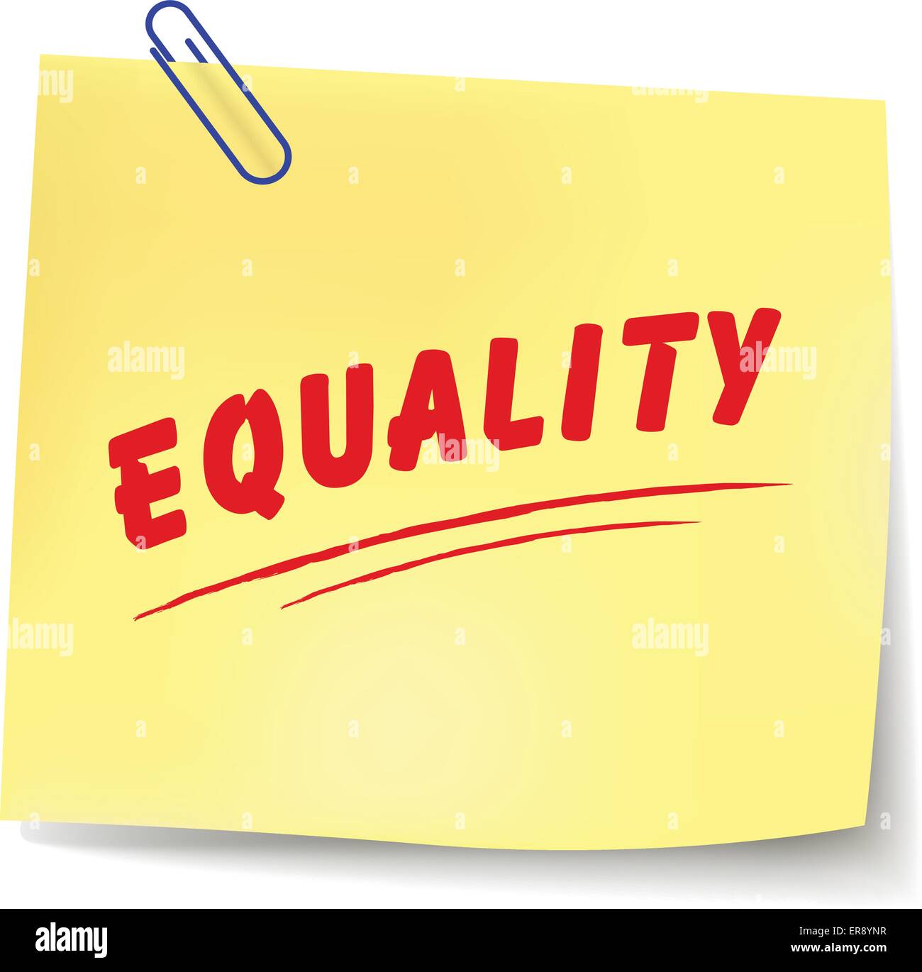 Vector illustration of equality message on white background Stock ...