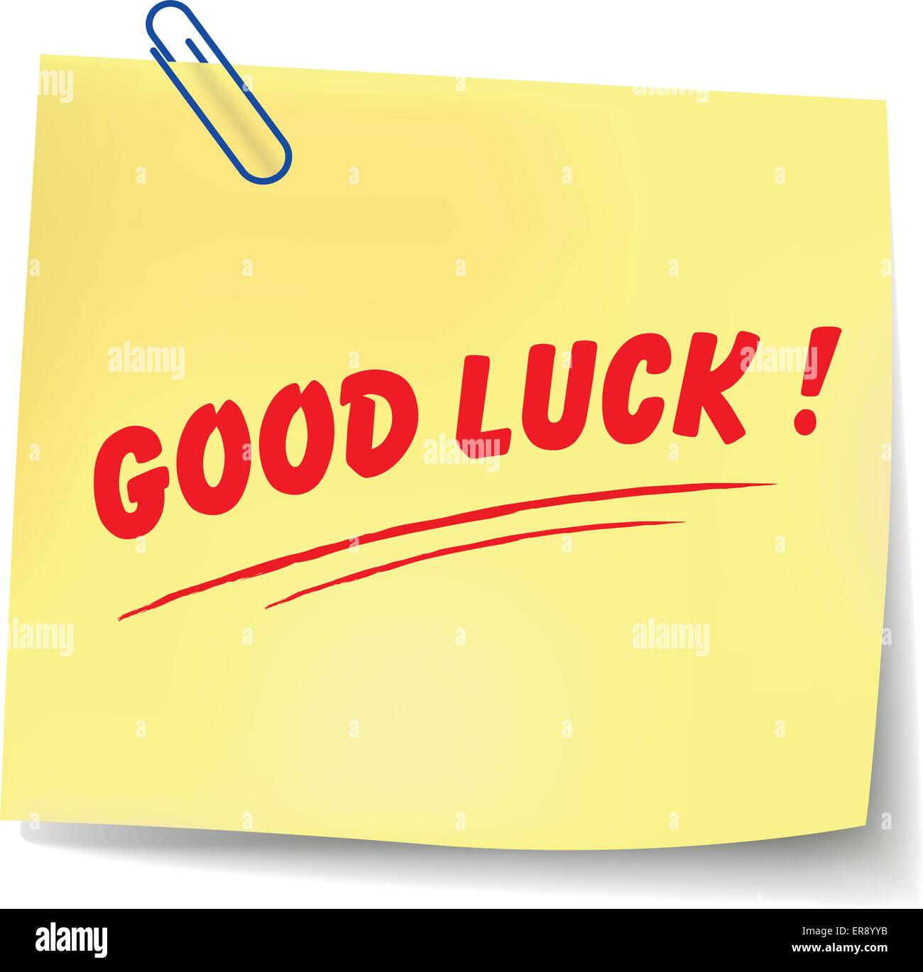 Vector illustration of good luck paper message on white background ...