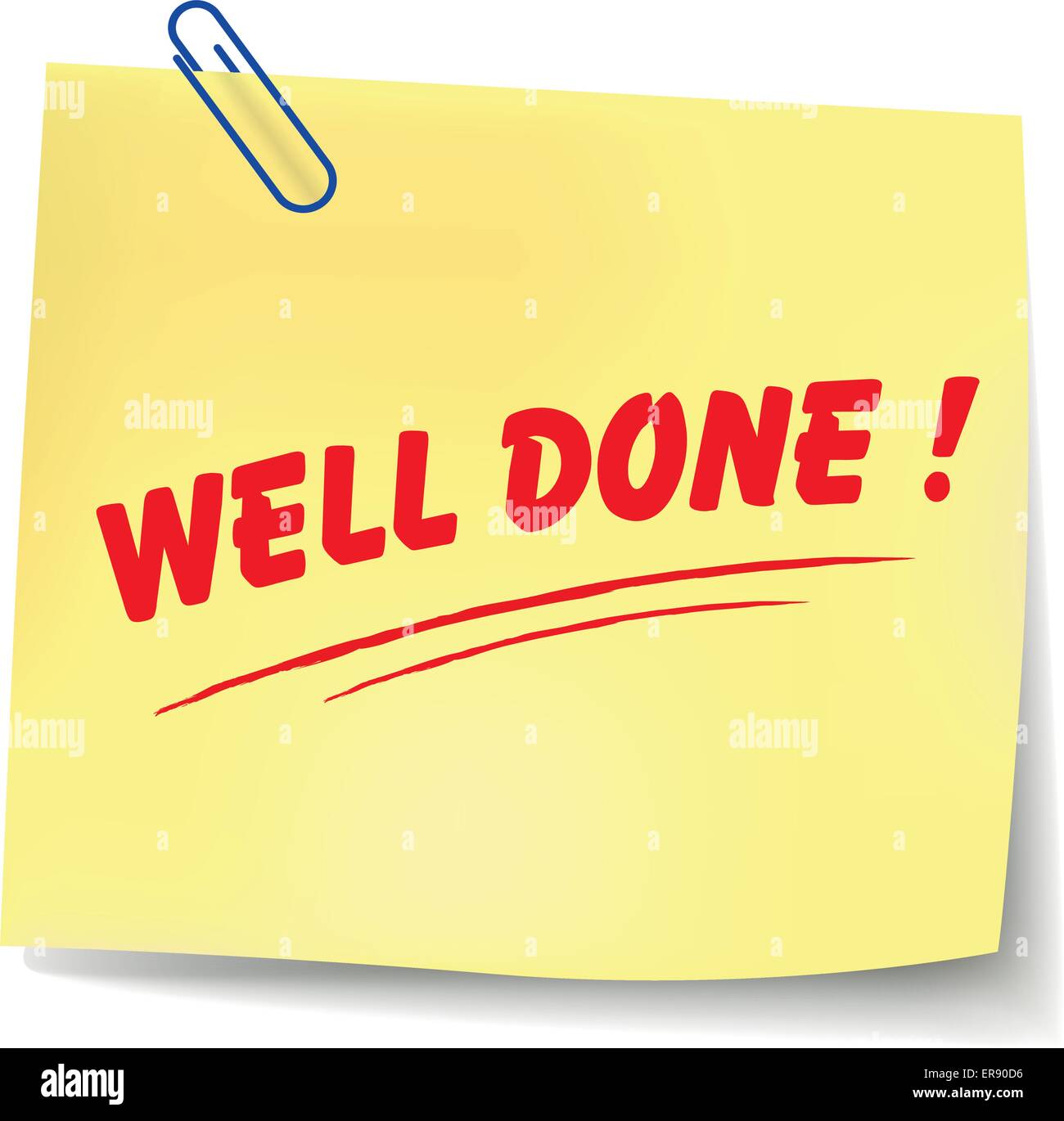 Vector illustration of well done paper message on white background ...