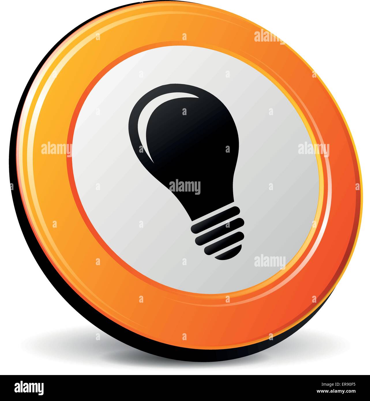 Vector illustration of orange 3d lightbulb icon Stock Vector Image ...