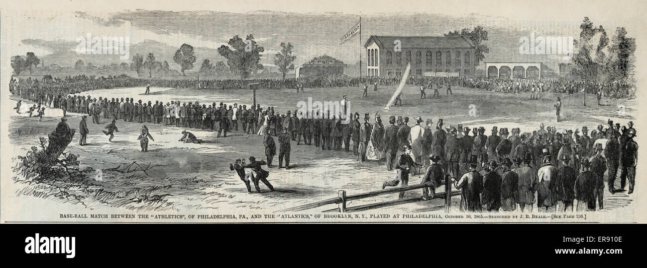 Base-ball match between the Athletics, of Philadelphia, Pa Stock Photo ...