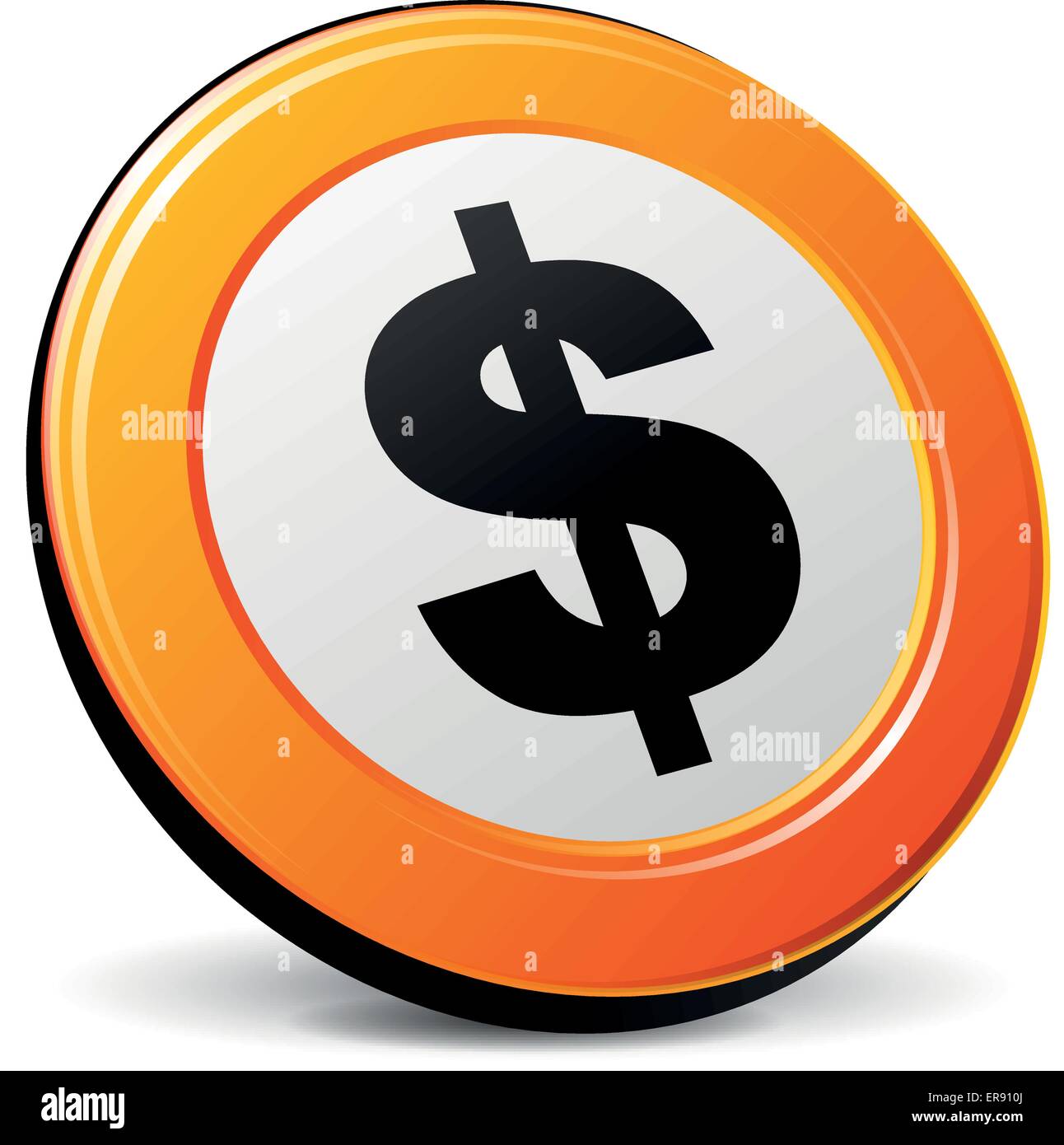 Vector illustration of orange 3d dollar icon Stock Vector Image & Art ...
