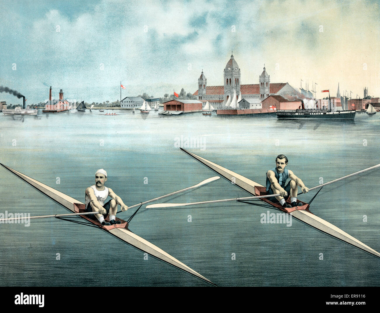Courtney & Hanlan, champion scullers of America - view of To Stock ...