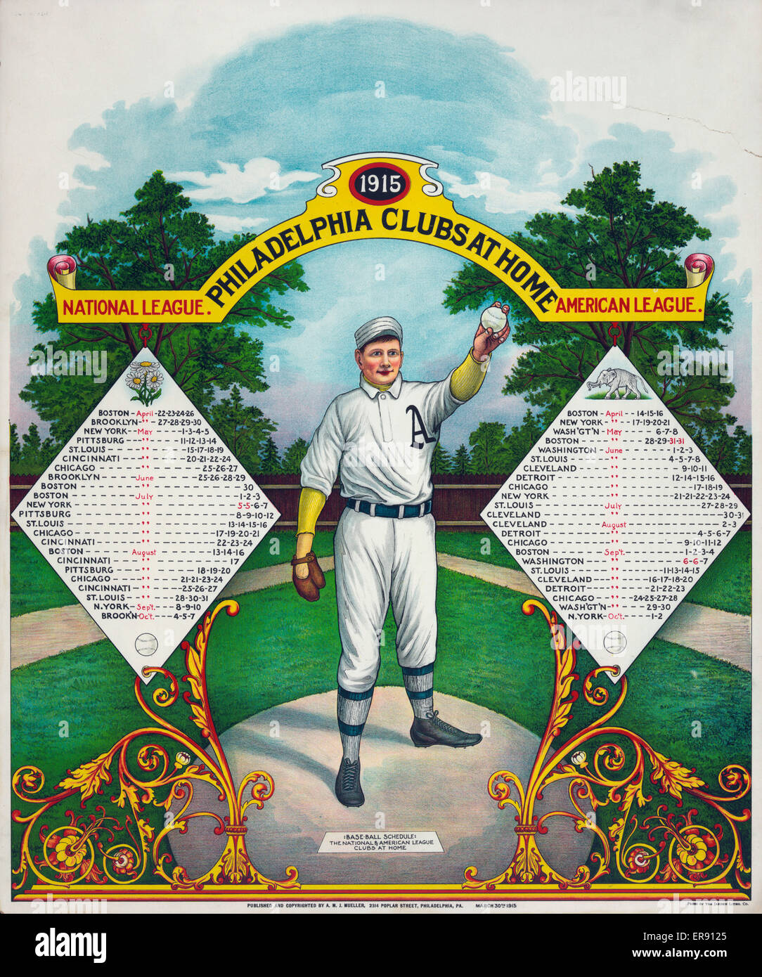 Philadelphia clubs at home Base-ball schedule - the National Stock ...