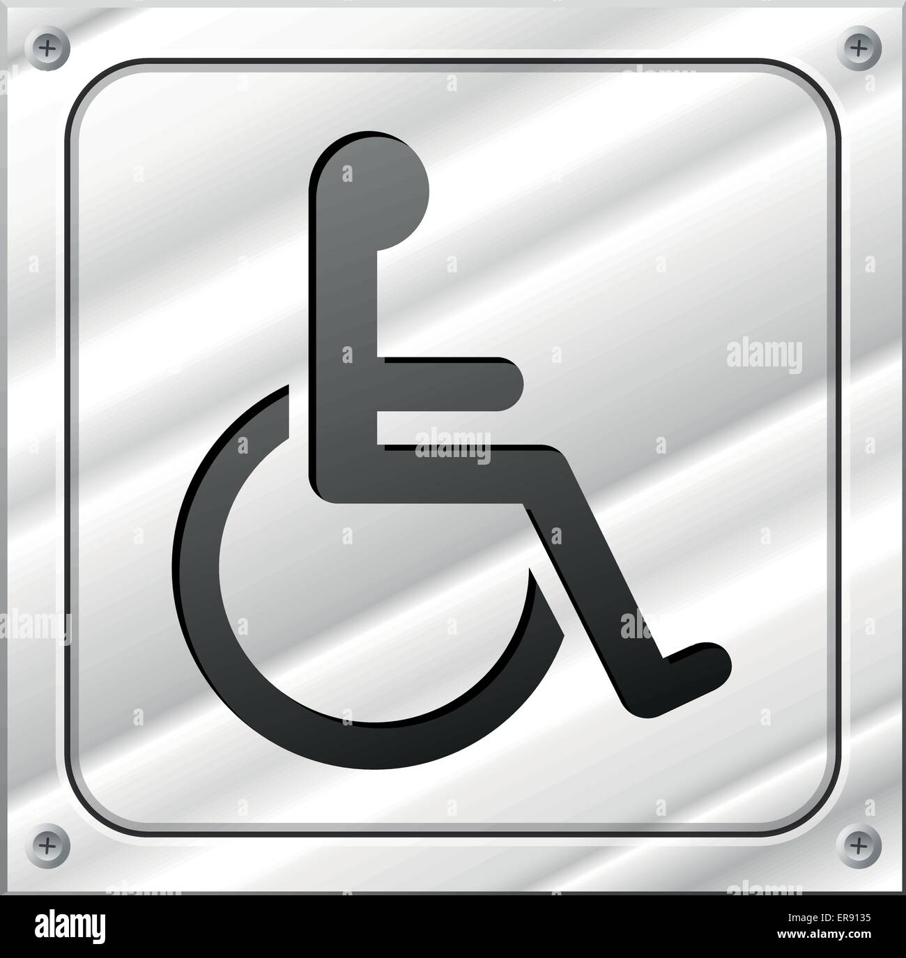 Vector illustration of handicap metal sign on white background Stock ...