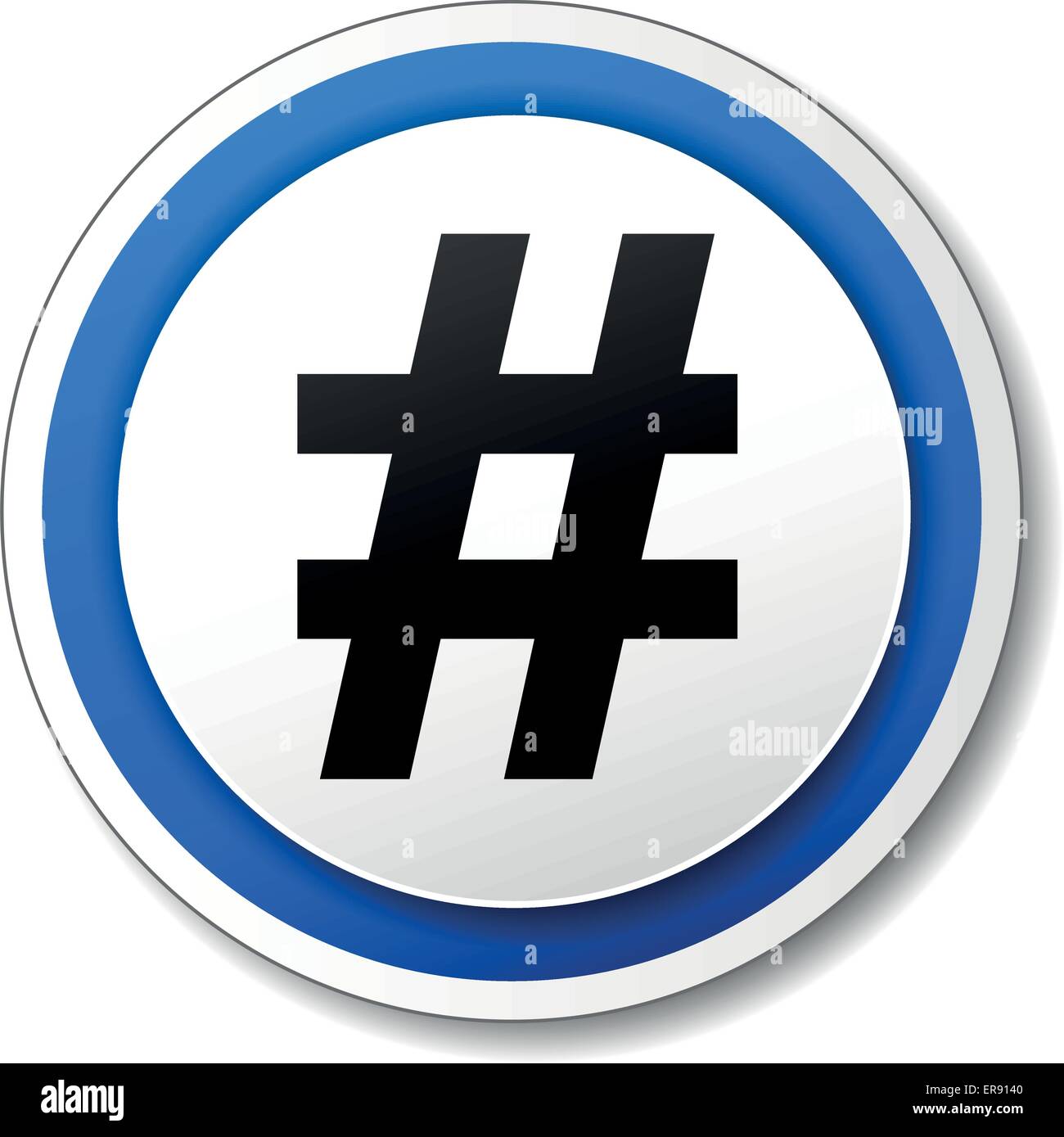 Vector illustration of hashtag icon on white background Stock Vector ...