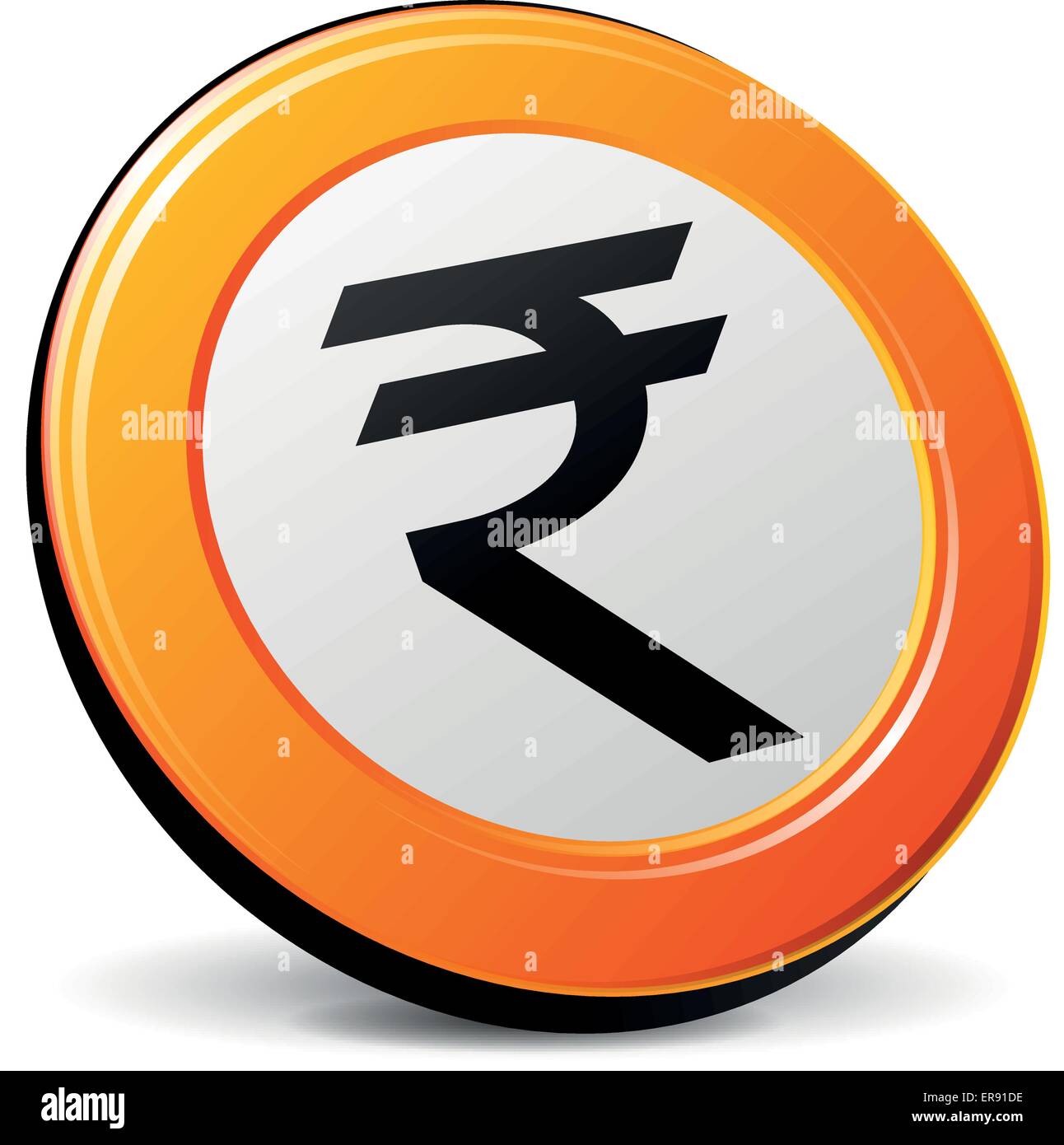 Vector illustration of orange 3d rupee icon Stock Vector Image & Art ...