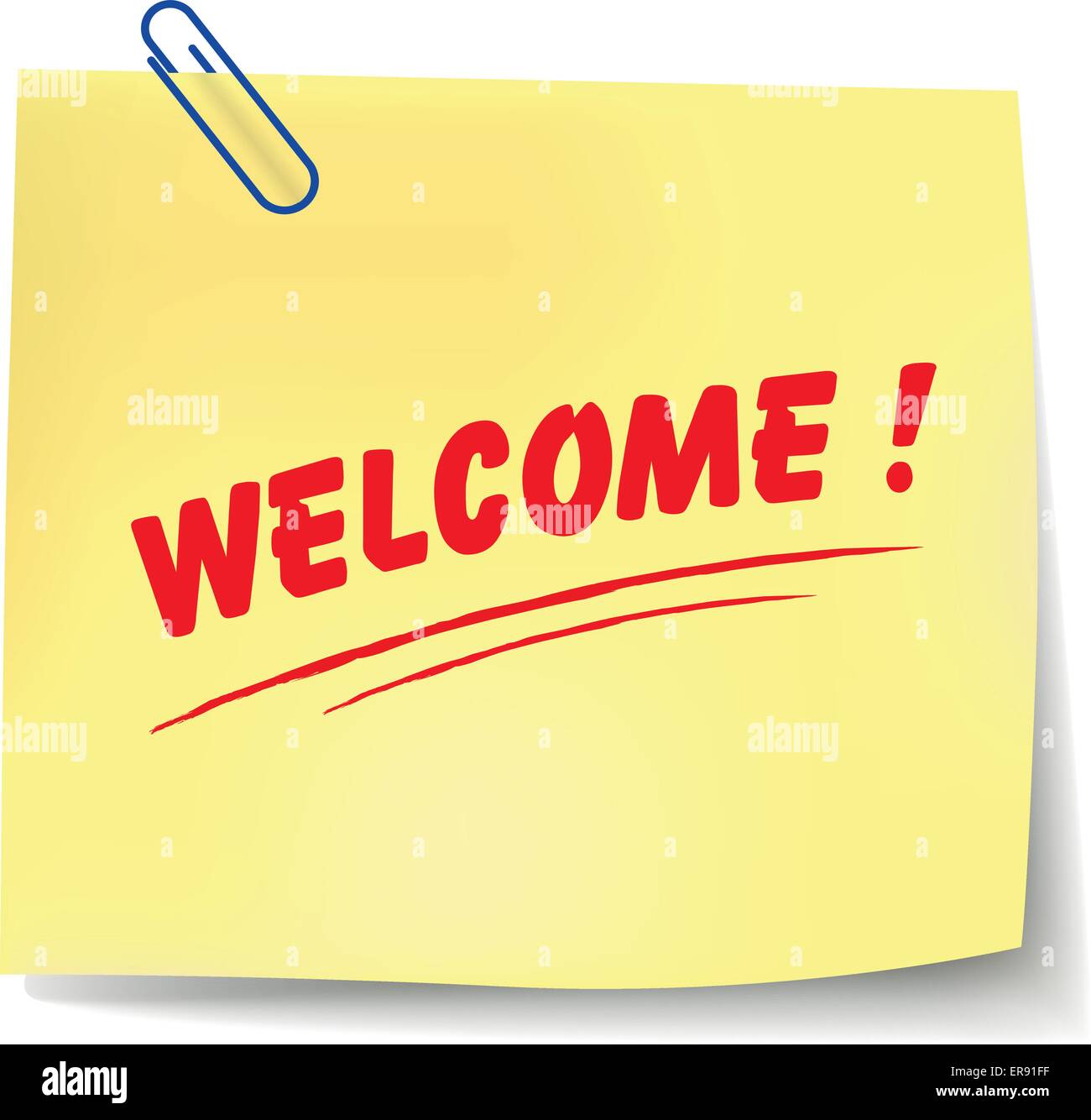 Vector illustration of paper note for welcome concept Stock Vector ...