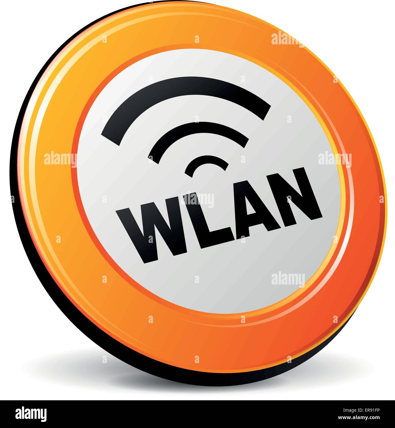 Vector illustration of orange 3d wlan icon Stock Vector Image & Art - Alamy