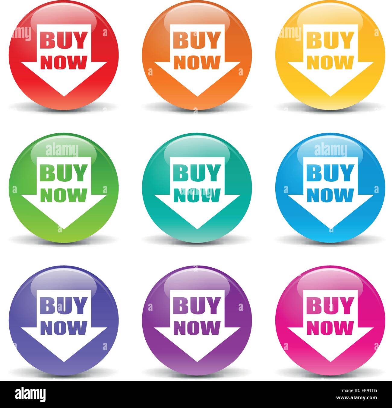 Vector illustration of buying set icons on white background Stock ...