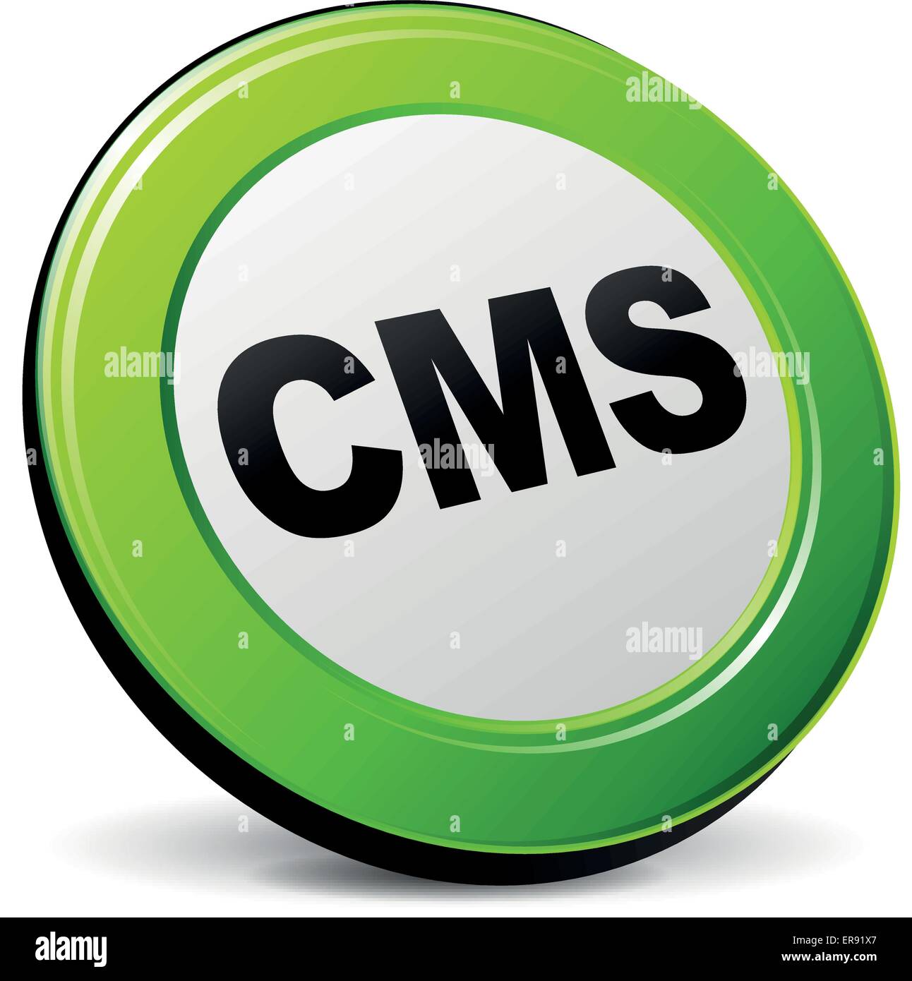 Vector illustration of green and black 3d cms icon Stock Vector Image ...
