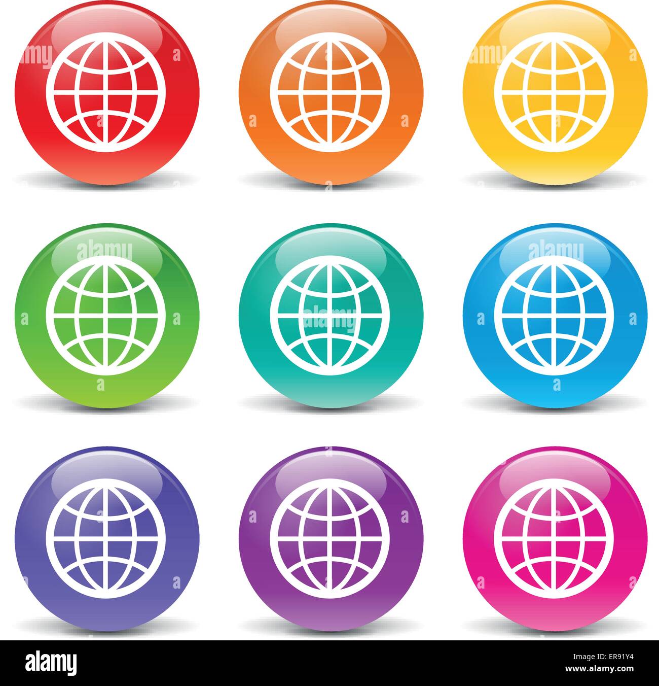 Vector illustration of earth set icons on white background Stock Vector ...