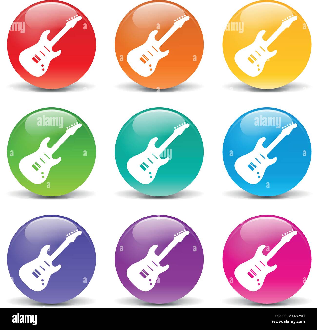 Acoustic guitar on round Stock Vector Images - Alamy