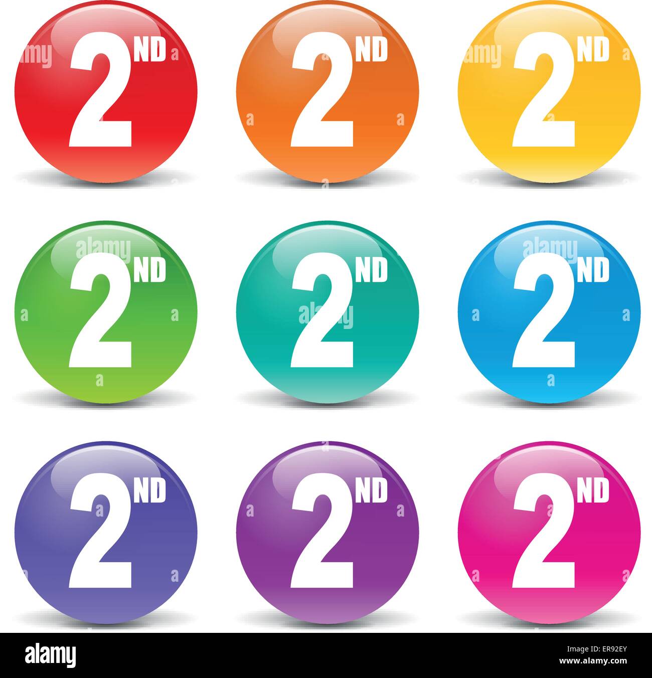 Vector illustration of second set icons on white background Stock ...