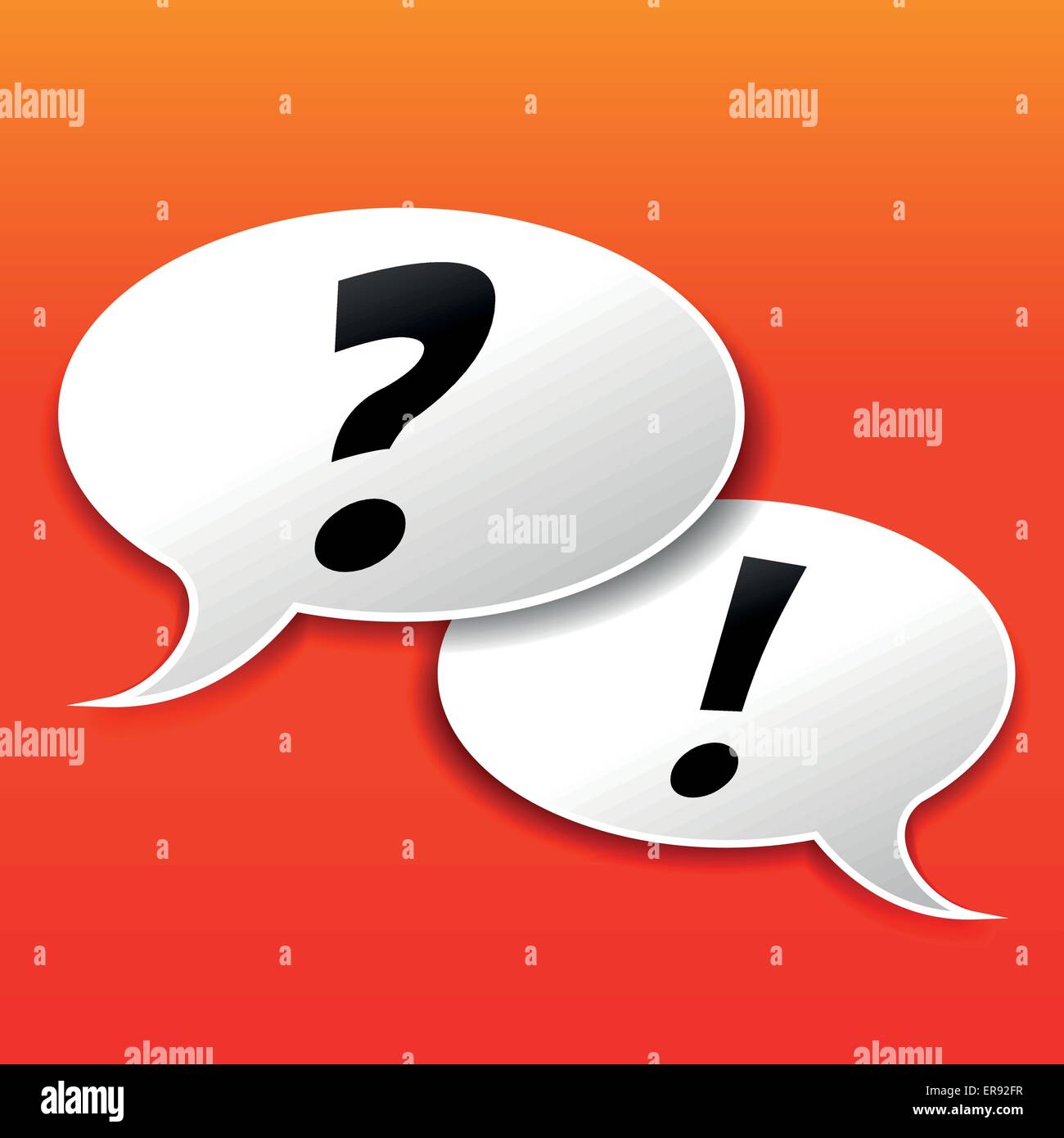Vector illustration of questions speech bubbles on orange background Stock Vector Image & Art ...