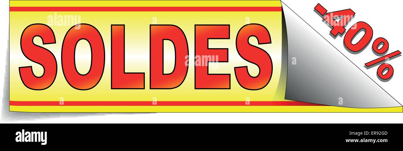 French translation of sales sign with percentage discount Stock Vector ...