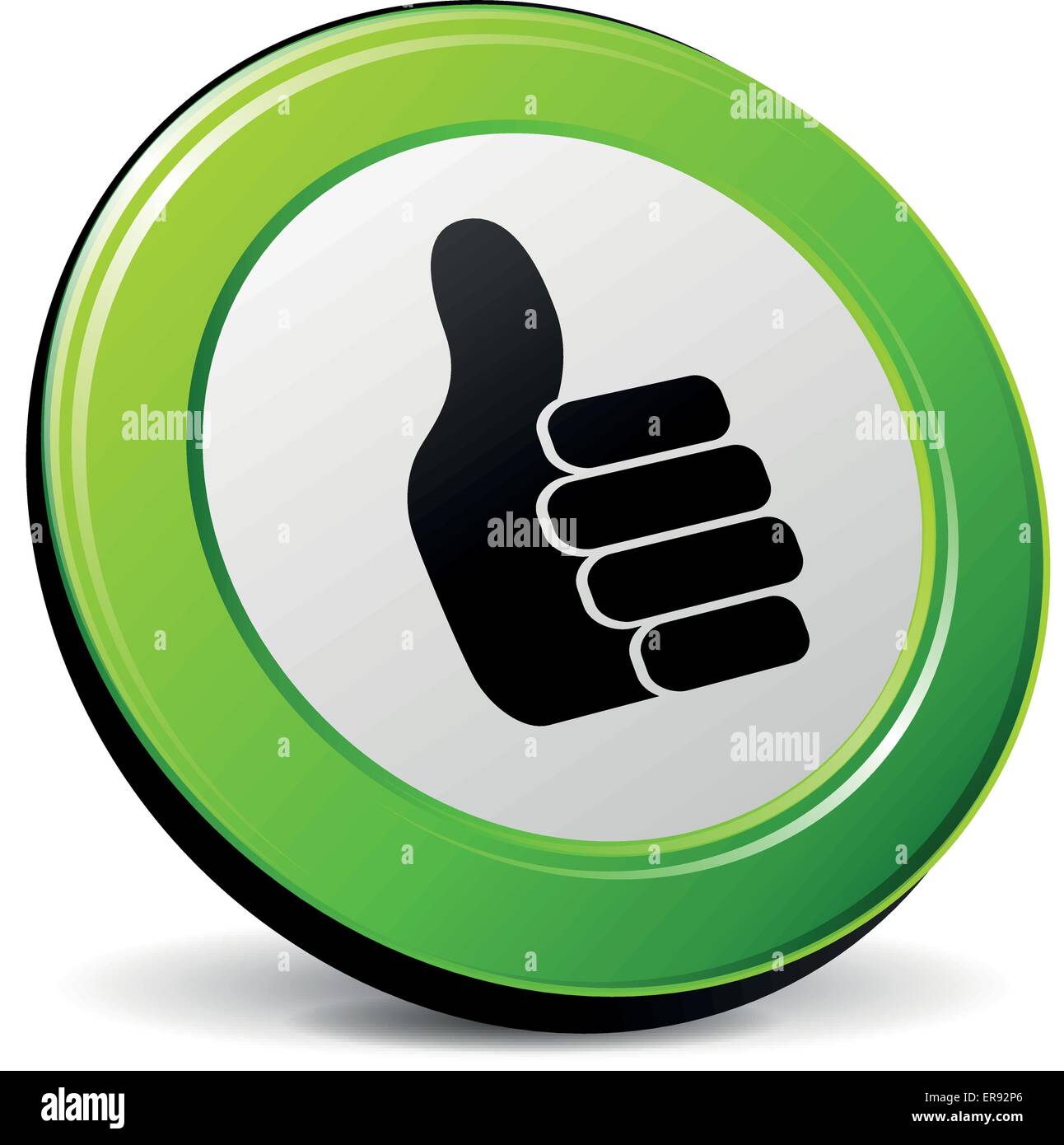 Vector illustration of green and black 3d thumbs icon Stock Vector ...