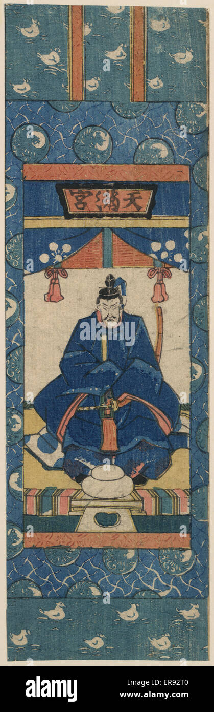 Printed miniature scroll painting of a deity at Tenman Shrin Stock ...