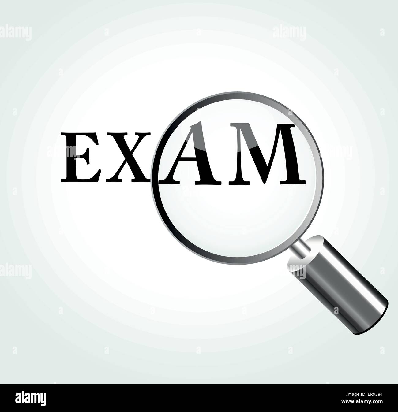 Vector illustration of exam concept with magnifying Stock Vector Image ...