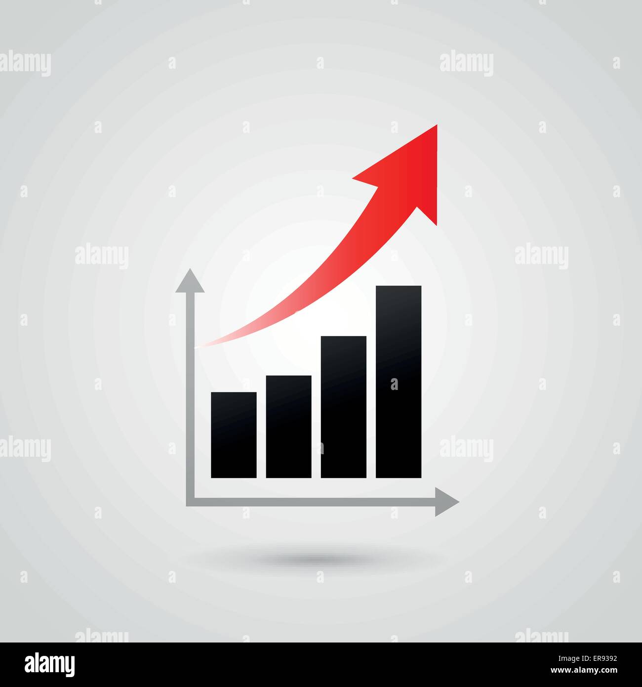Vector illustration of improvement graph on white background Stock ...