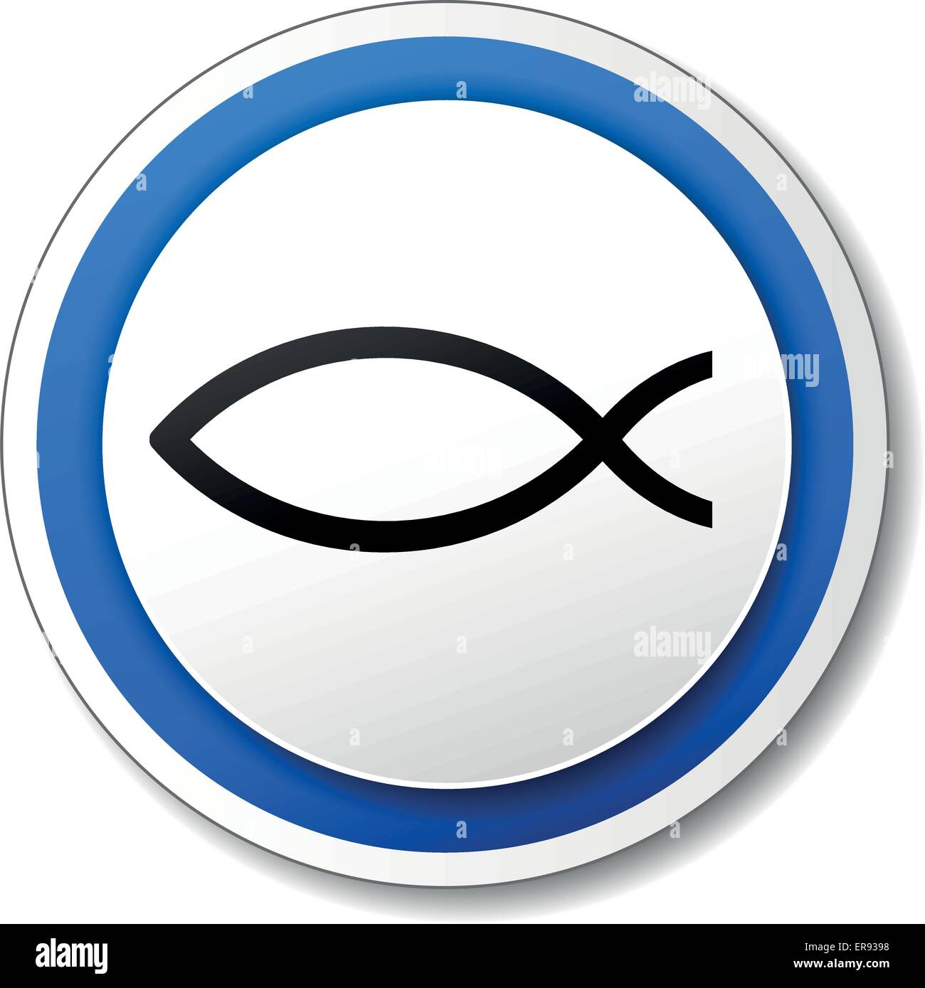 Vector illustration of blue and white jesus fish icon Stock Vector ...