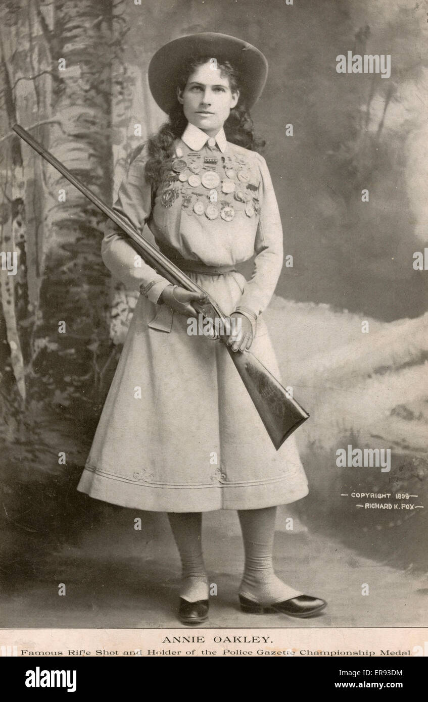 Annie Oakley - famous rifle shot and holder of the Police Gazette ...