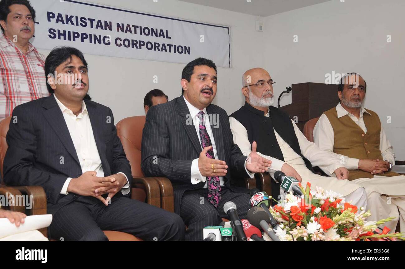 Federal Minister for Ports and Shipping, Kamran Michael talking to ...