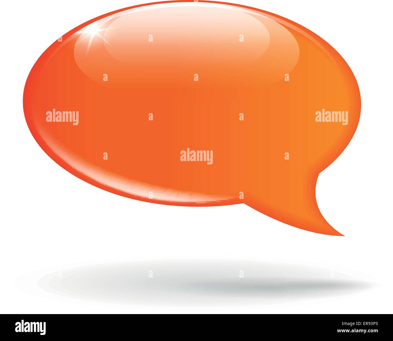 Vector illustration of orange speech bubble blank on white background ...