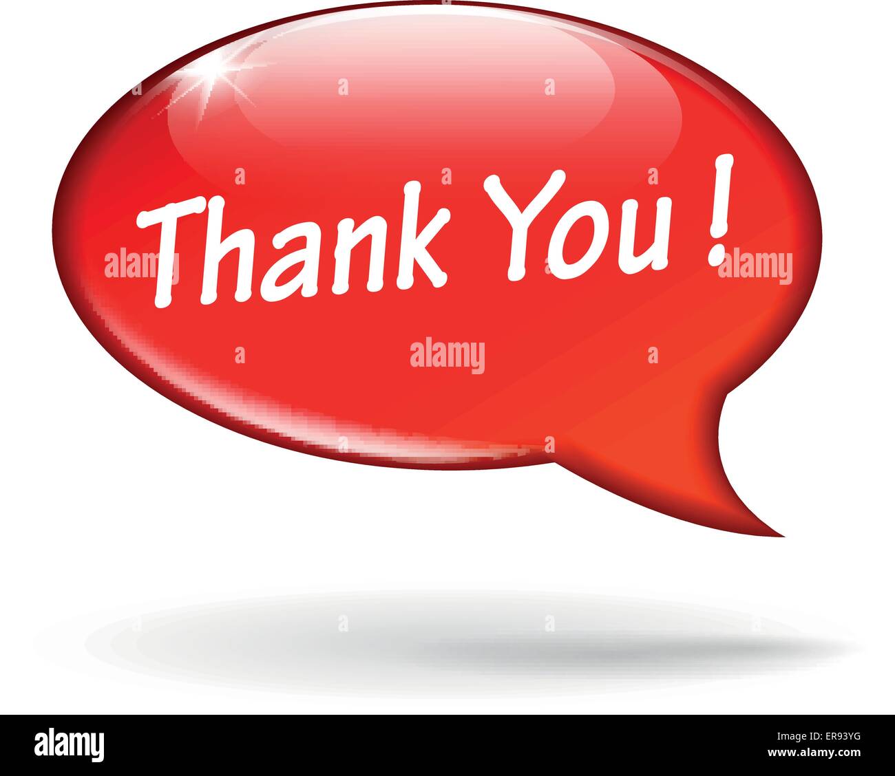Vector illustration of red thank you speech bubble Stock Vector Image ...