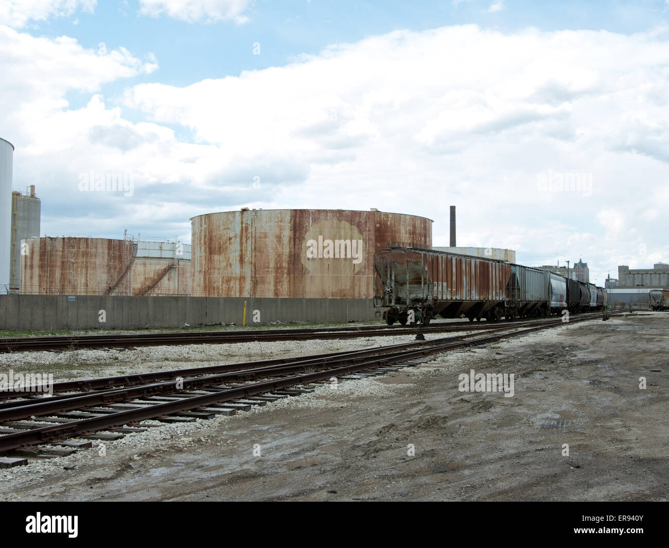 Train yard in Milwaukee, Wisconsin Stock Photo - Alamy
