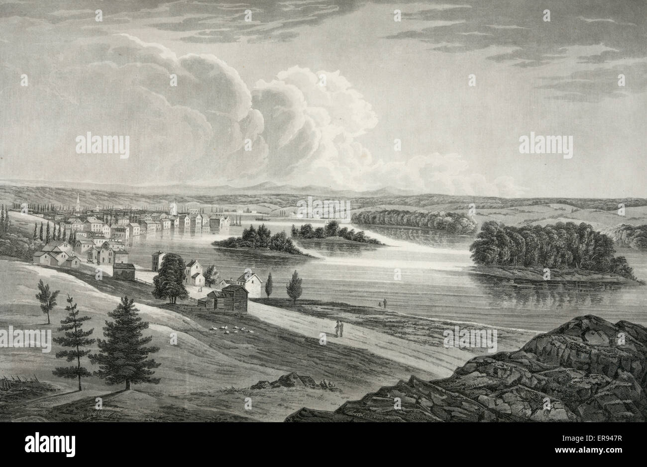 Troy from Mount Ida no. 11 of the Hudson River port folio Stock Photo ...