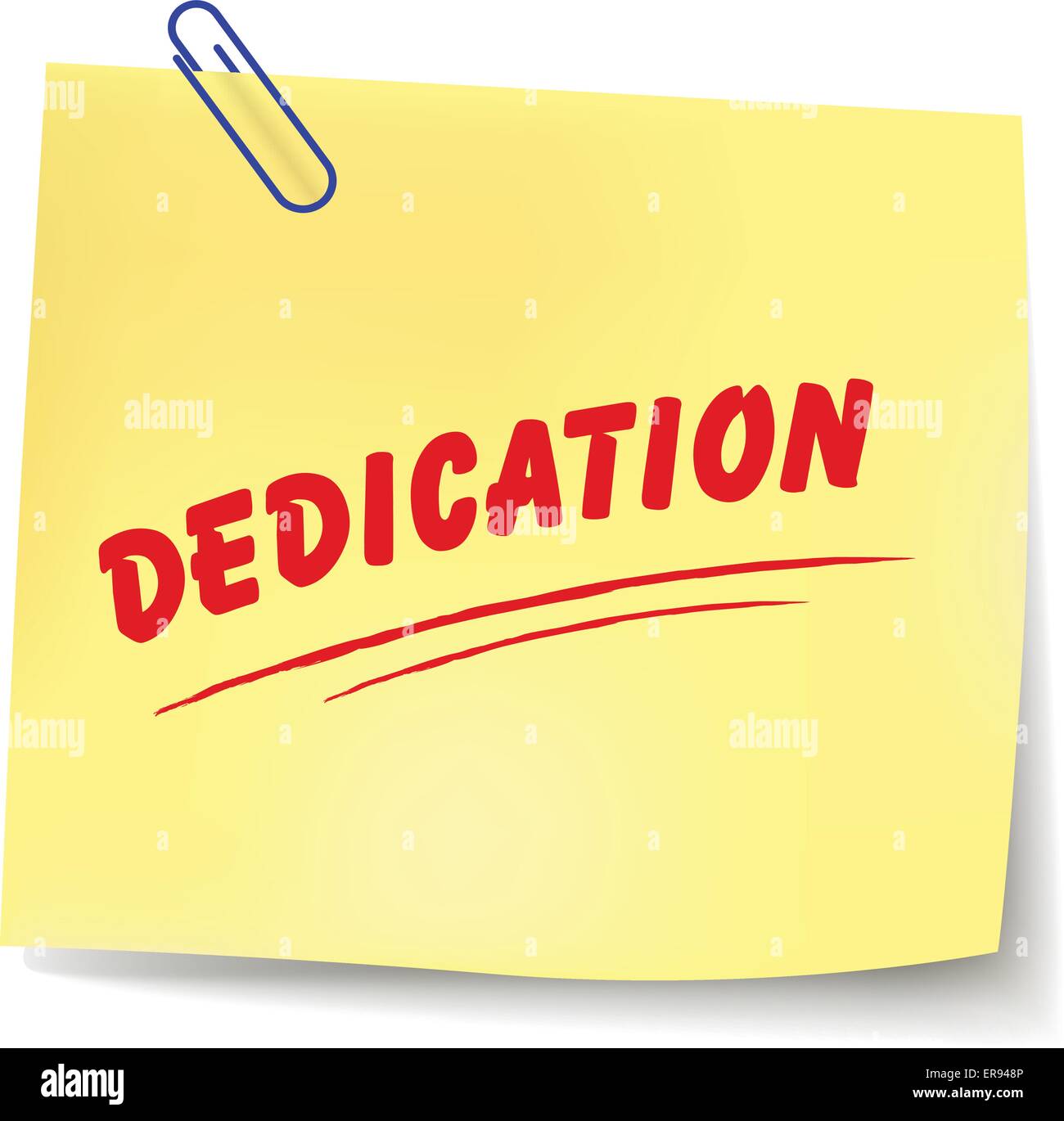 Vector illustration of dedication message on white background Stock ...