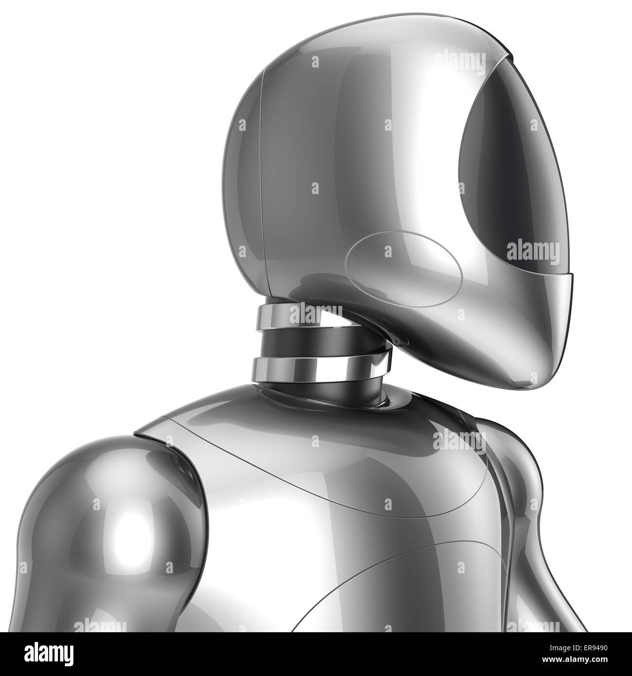 Cyborg futuristic robot concept. 3d render isolated on white background ...