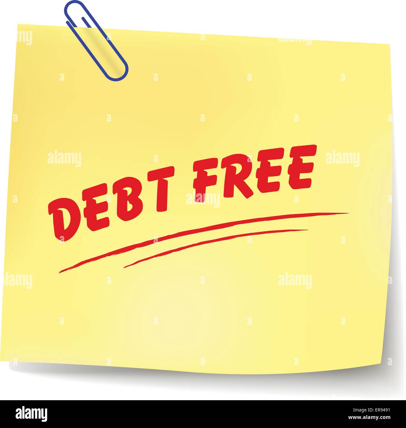 Vector illustration of debt free message on white background Stock ...