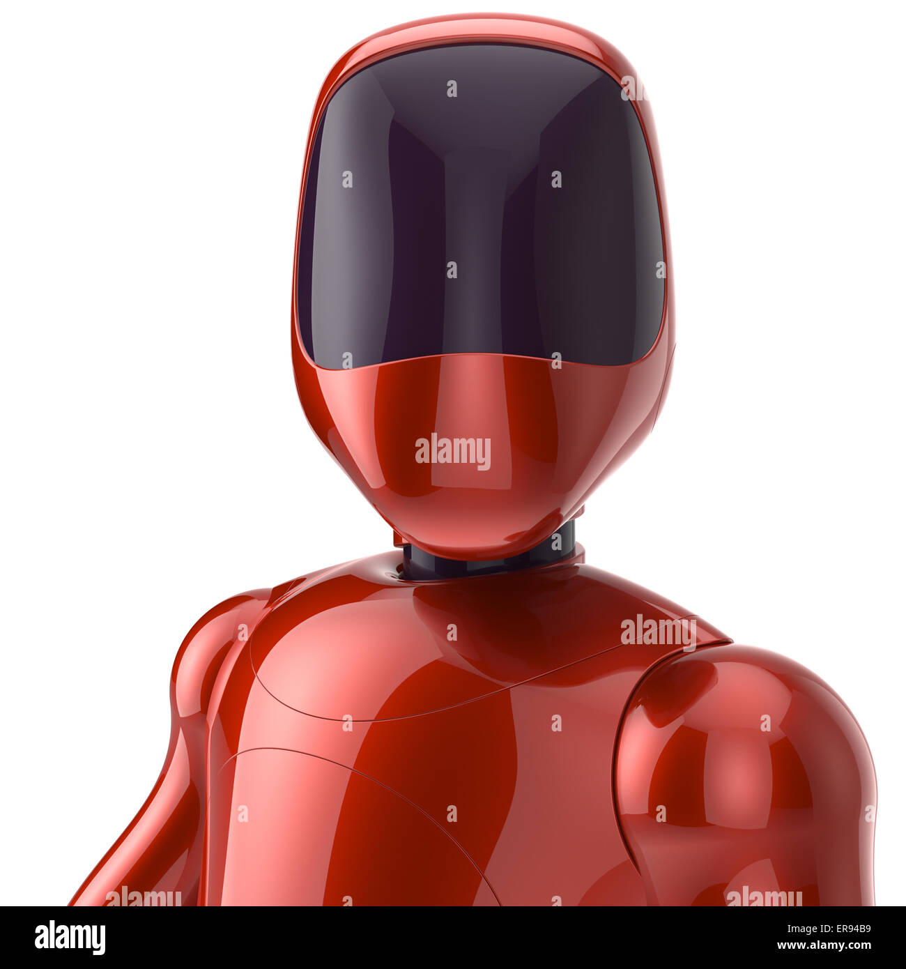 Red robot futuristic cyborg concept. 3d render isolated on white ...